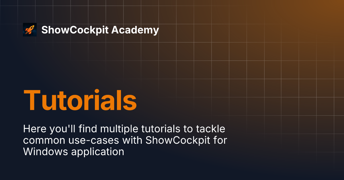 Tutorials | ShowCockpit Academy